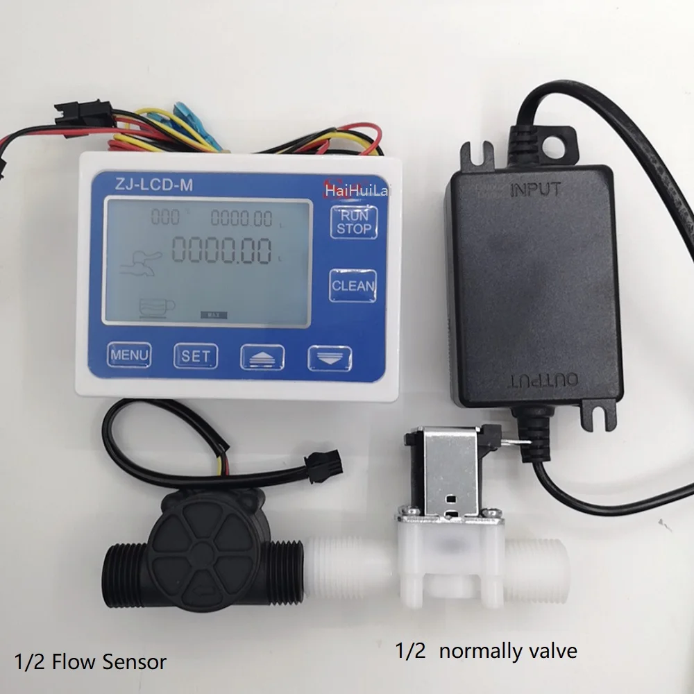 Water-Flow-Quantitative-Controller-set-LCD-Display-Solenoid-Valve-Flow ...