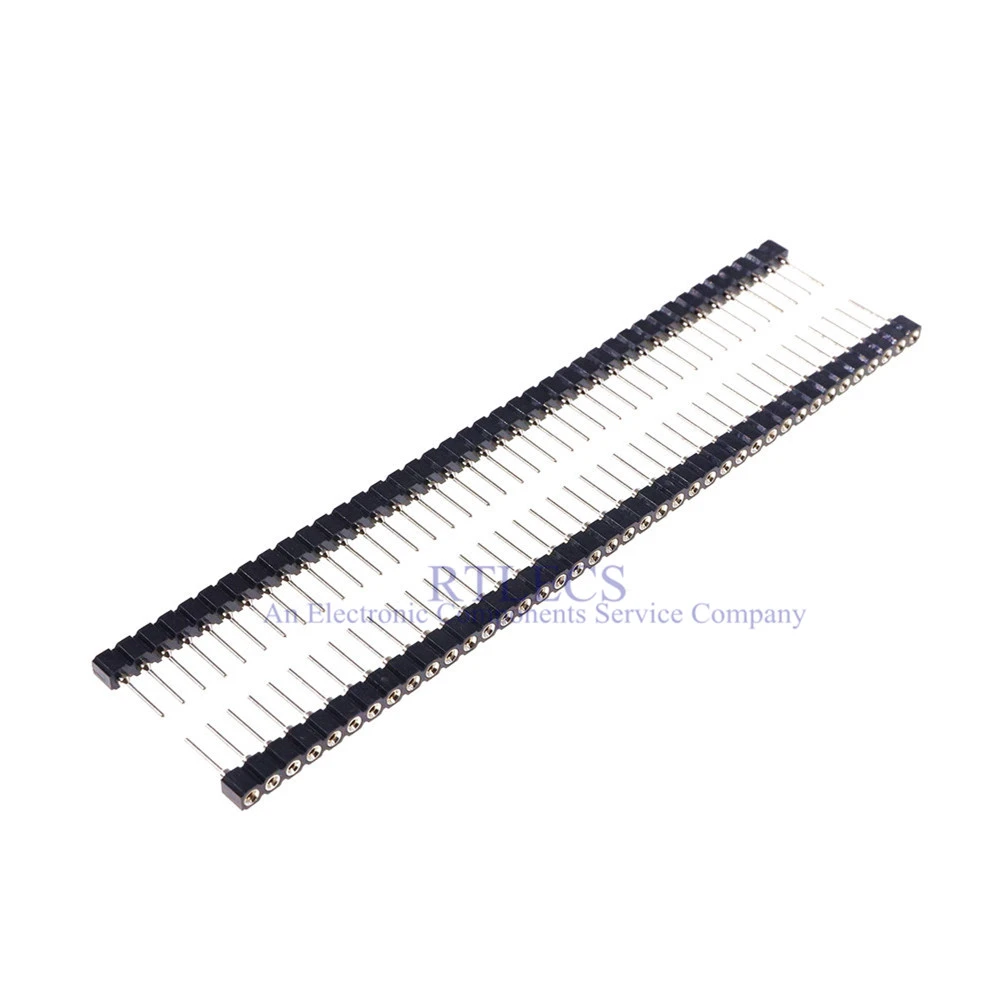 100 Pcs Round Pin Machined Diameter 0.5mm 1x40 40 Pin Female Header ...