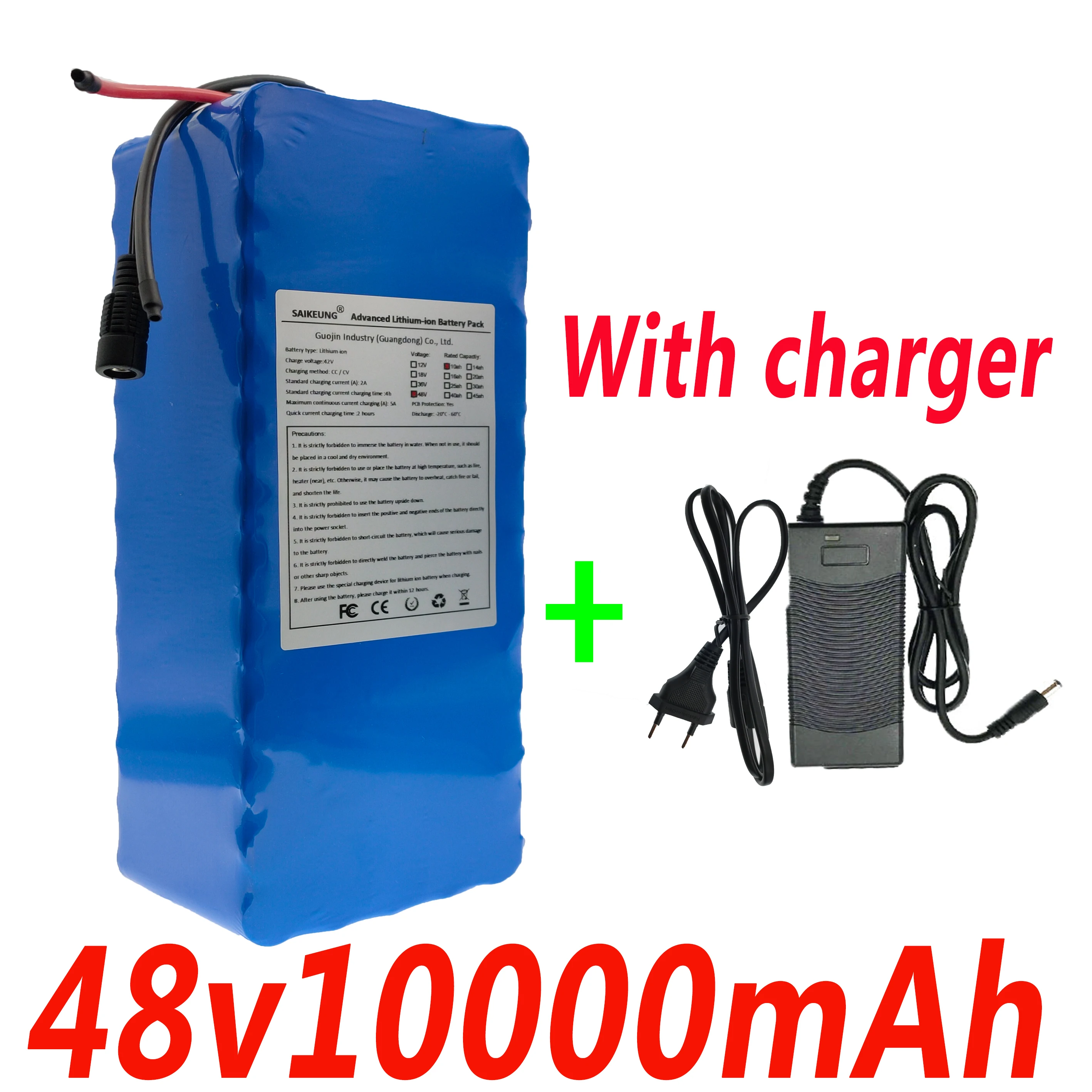 2021 NEW 48V10Ah 1000w 13S4P 48V Lithium ion Battery Pack For 48v ...