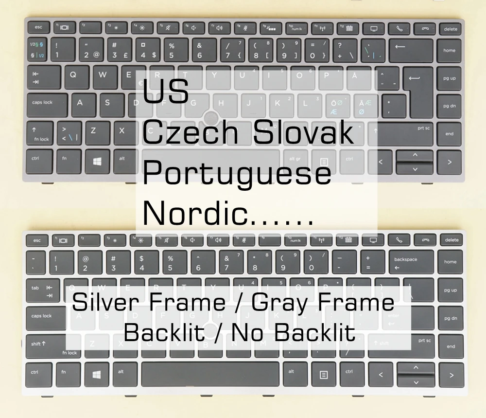 Us Czech Slovak Nordic Portuguese Keyboard For Hp Elitebook 745 G5 G6 ...