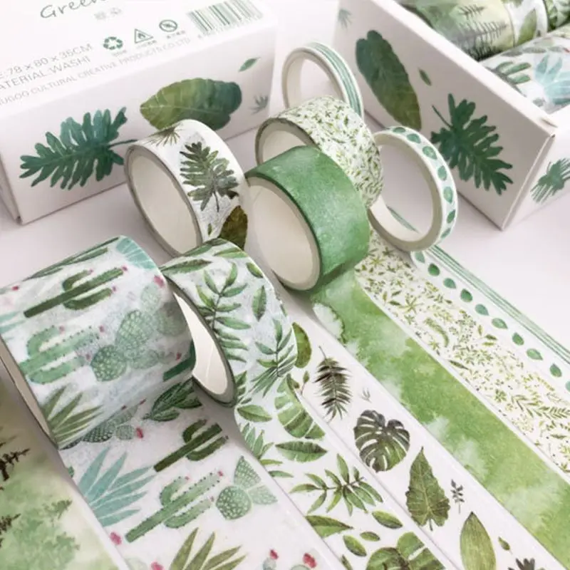 Green-Leaves-Cactus-Journal-Washi-Tape-Adhesive-Tape-DIY-Scrapbooking ...