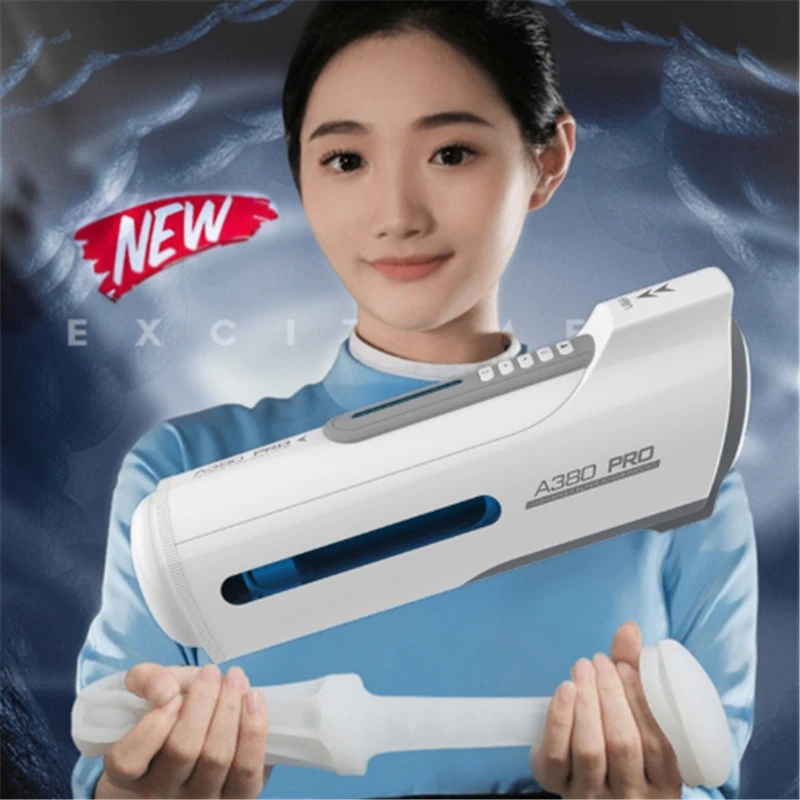 New 4d A380 Pro Automatic Piston Telescopic Male Masturbator Cup Sex Machine Vagina Real Pussy ...