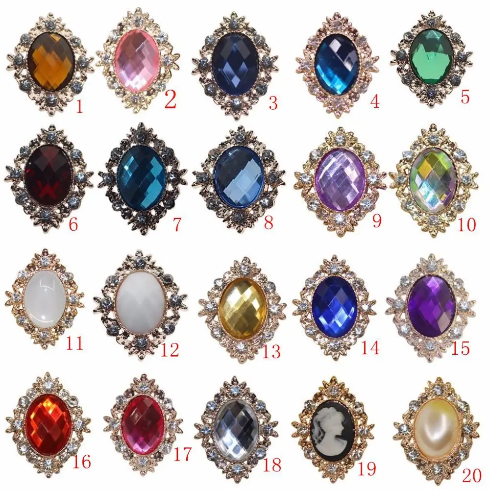SKYE CIEL Fashion Hot 10Pcs 25*32MM Acrylic Alloy Base Settings Diy ...