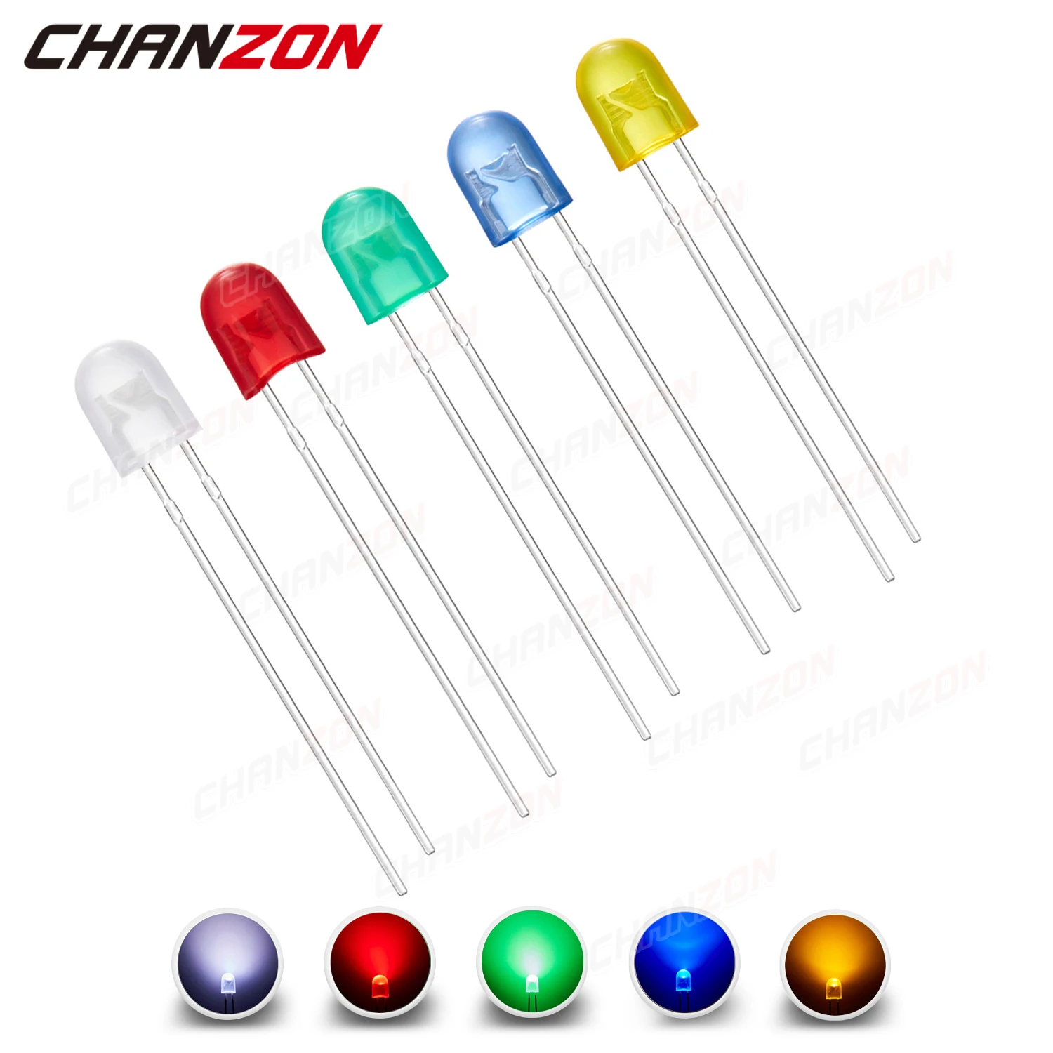 100Pcs-5mm-Oval-LED-Diode-546-White-Red-Green-Blue-Yellow-2V-3V-20mA ...