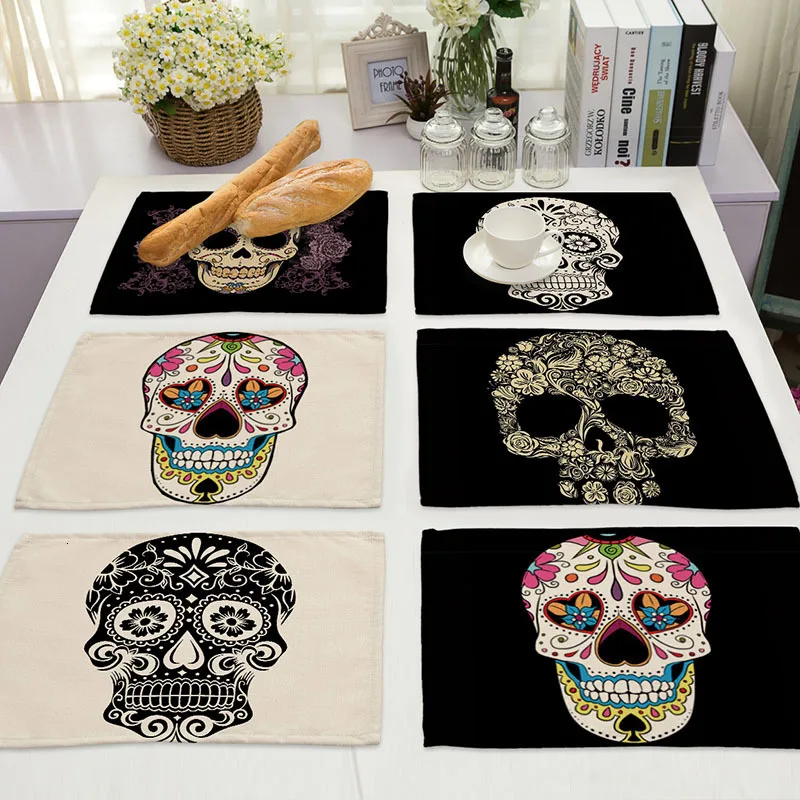 Skulls Kitchen Accessories | Cotton Kitchen Accessories | Drink Mat ...