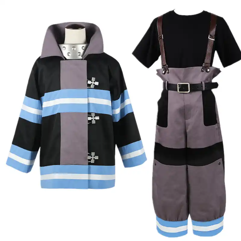 Customize Fire Force Shinra Kusakabe Bunker Gear Cosplay Costume Outfit ...