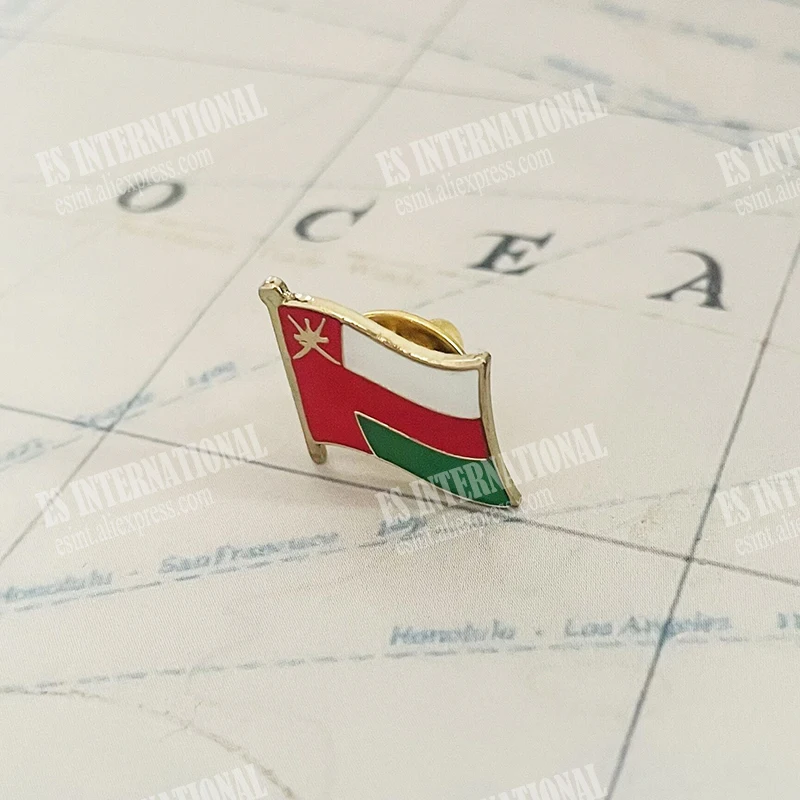 Oman National Flag Crystal Epoxy Metal Enamel Badge Brooch Collection ...