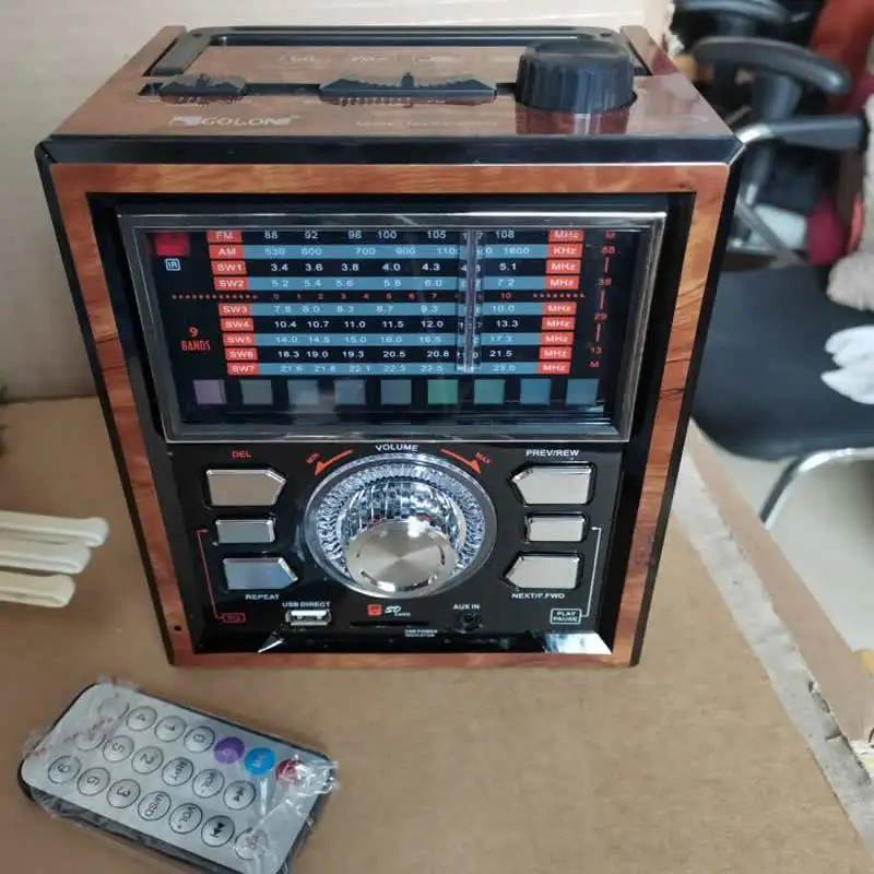 10 band plug in AC / DC radio Support SD card ,built in battery,with ...