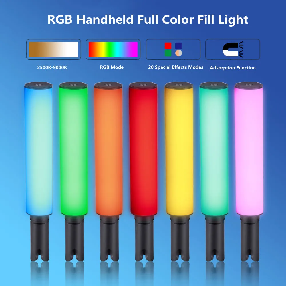 Mini Handheld LED Light Stick Tube Stick RGB Photography Lamp 2500 ...