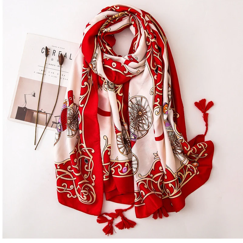 Bufanda de diseñador Bohemia para mujer, bufanda larga de marca étnica ...