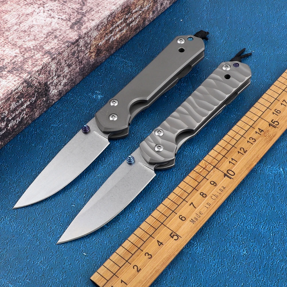 Folding-knife-Samll-CR-Sebenza-Damascus-D2-Blade-Titanium-handle-EDC ...