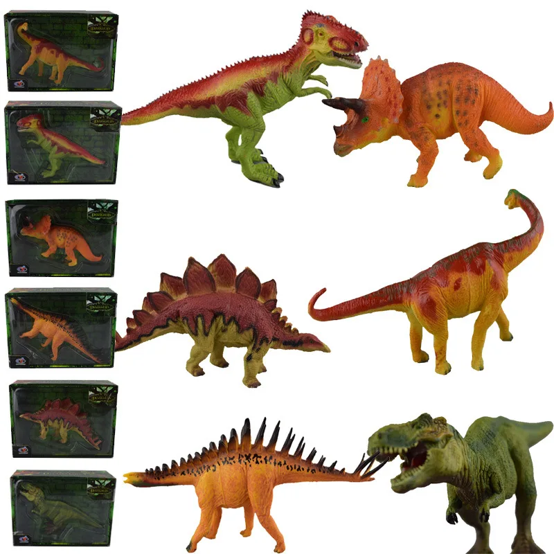Jurassic Simulated Dinosaur Models Toy Boxed Plastic T-Rex Triceratops ...