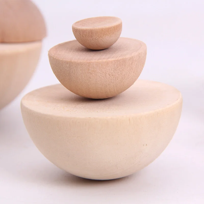 10-Pcs-set-DIY-Balance-Wooden-Game-DIY-Solid-Wood-Hemisphere-Painted ...