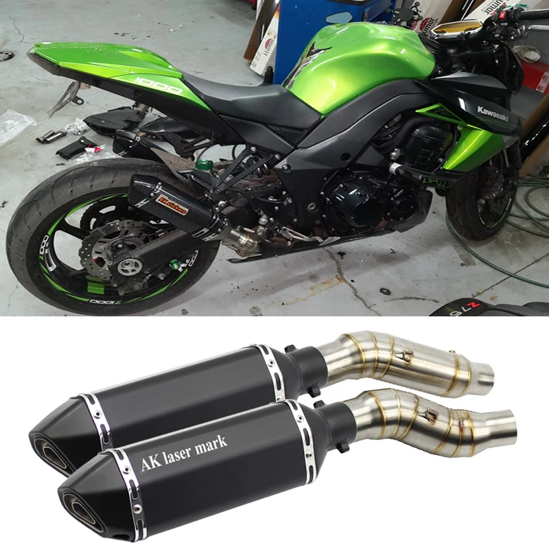 오토바이 배기 시스템 Ak 이스케이프 모토 슬립 온 가와사키 Z1000 2010 2021 Z1000sx 배기 머플러 스쿠터 Db 킬러 미드 파이프배기 And 배기 시스템