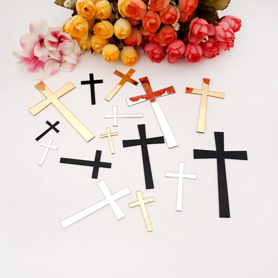 50-Pcs-Lot-Acrylic-Mirror-Laser-Cutting-Cross-Sticker-Wedding-Party ...