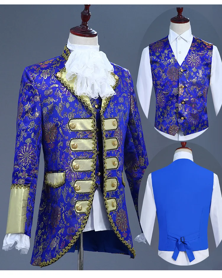 Medieval Prince Royal Court Embroider Jacket Cosplay Costume ...