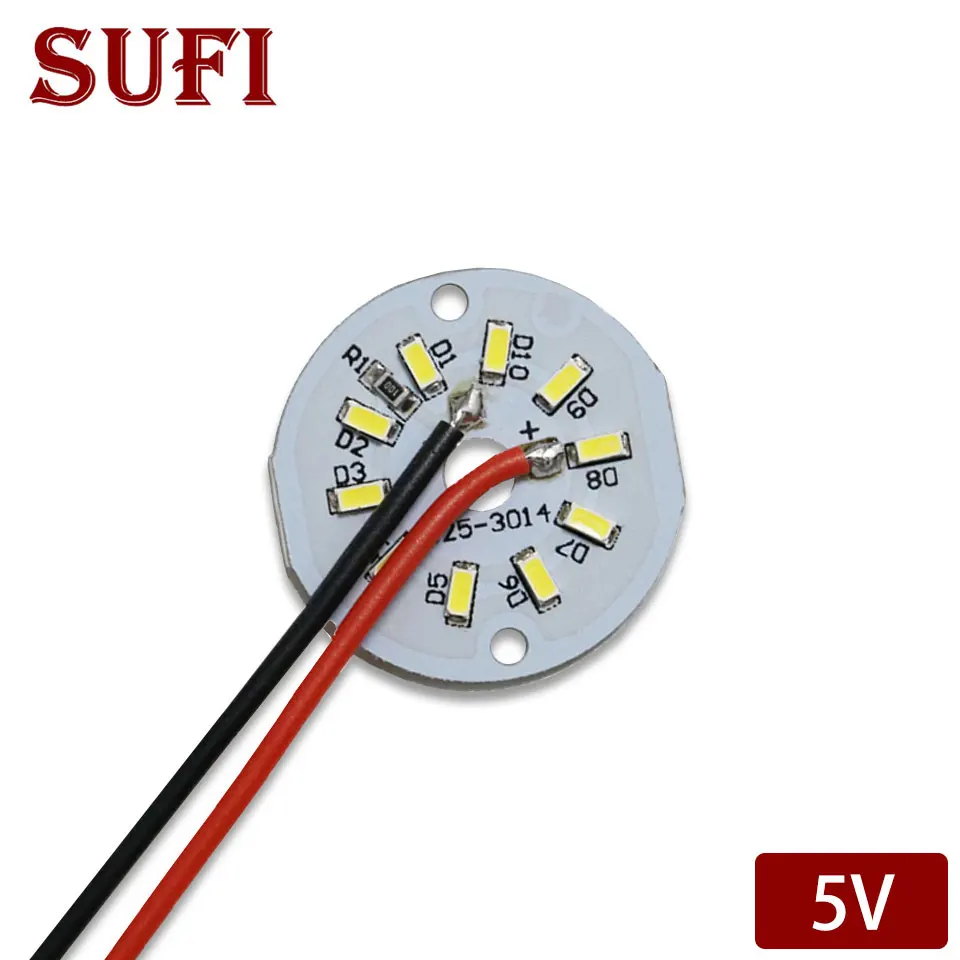 5v Highlight LED Light Board Round USB Light Source 3.7v Battery PCB ...
