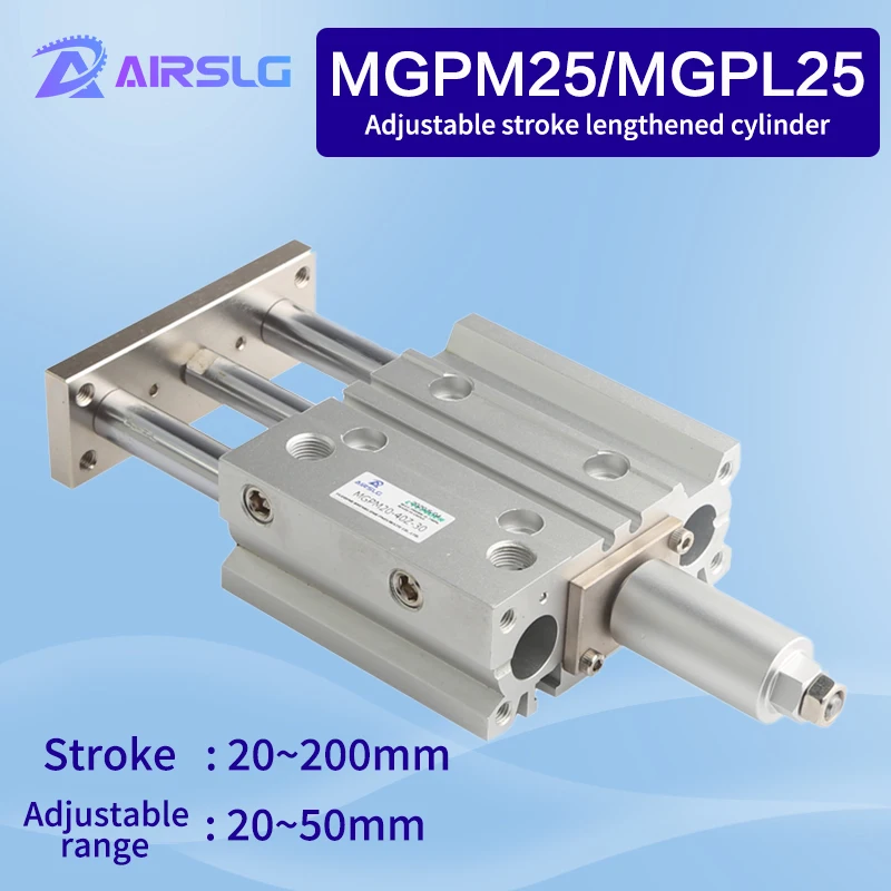 MGPL MGPM25 MGPL25 20Z ~ 200Z StrokThree axisthin barra cilindro guía compacta estable neumático ...