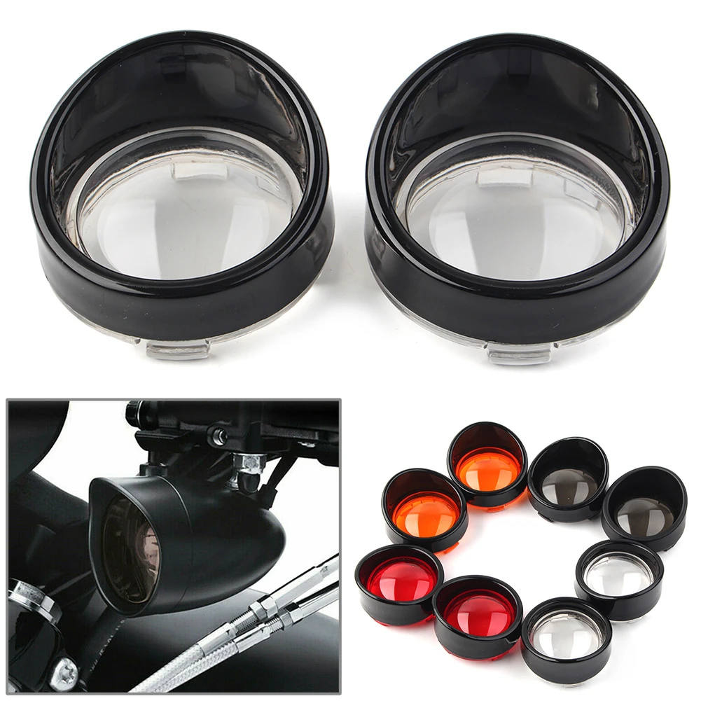 Turn Signal Light Bezels Visor Red Lens Cover Fit Harley Davidson ...
