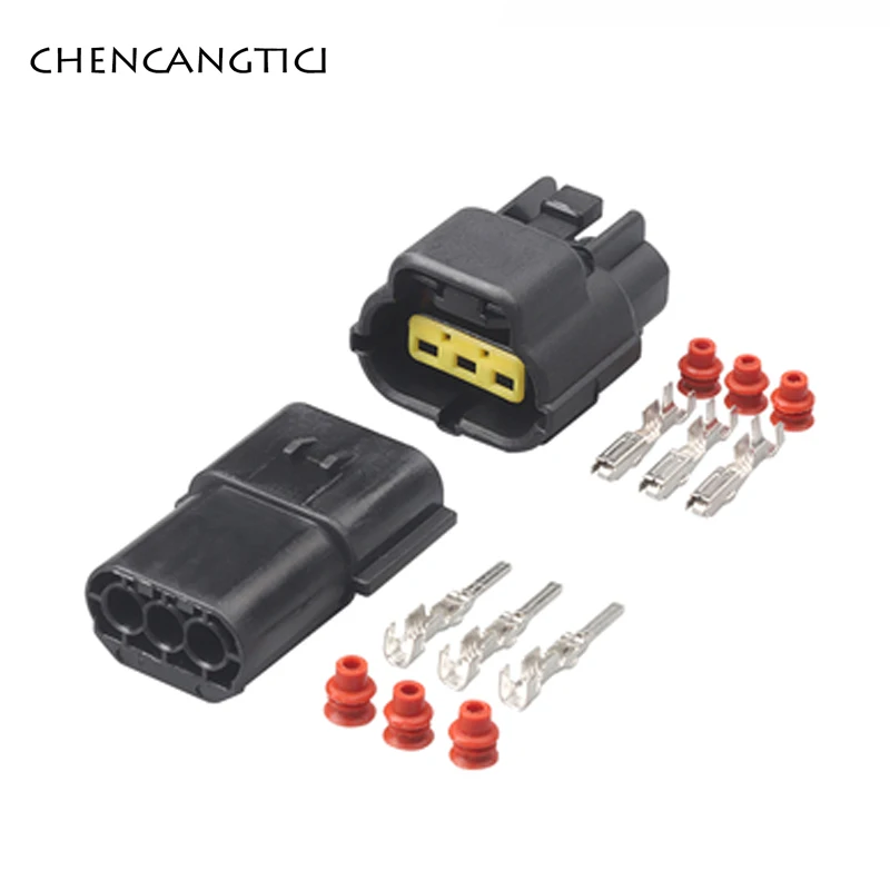 1 Set 3 Pin Auto Waterproof Wire Connector Plug Car Sealed Truck Denso ...