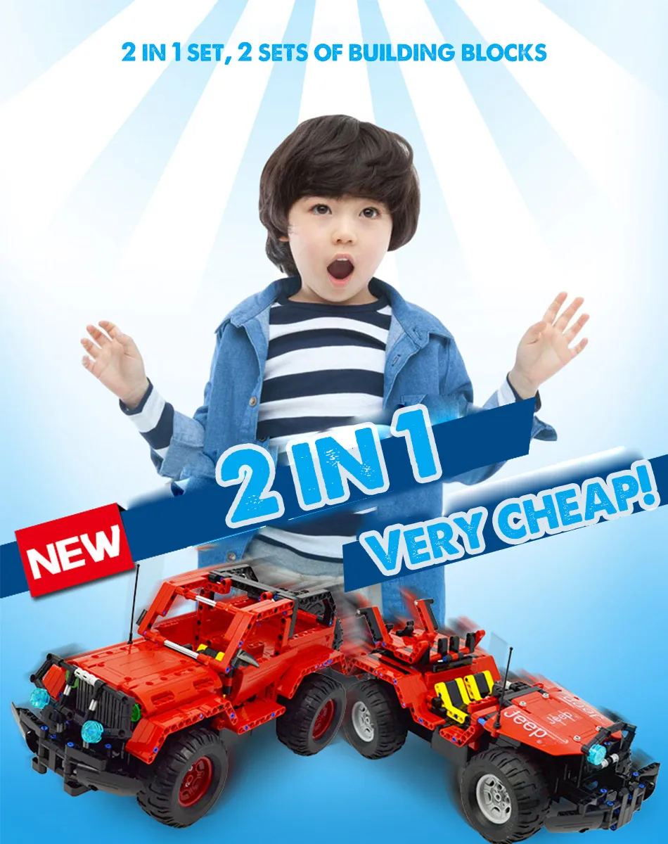 CaDA C51001 Jeep Wrangler / Off-road Warrior RC Building Block ...