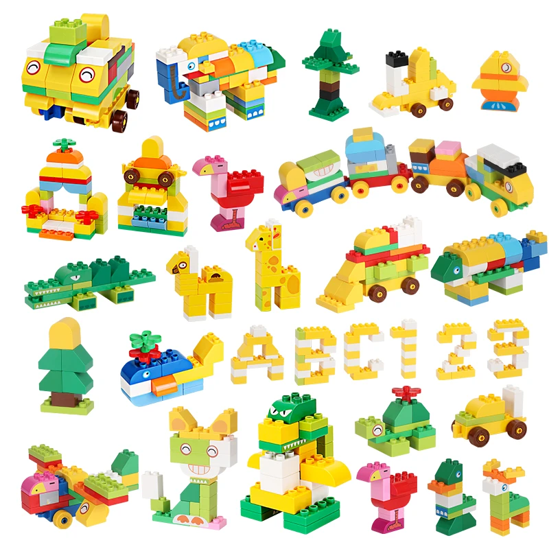 130pcs Large Particle DIY Creative Building Blocks Brick Animal ...