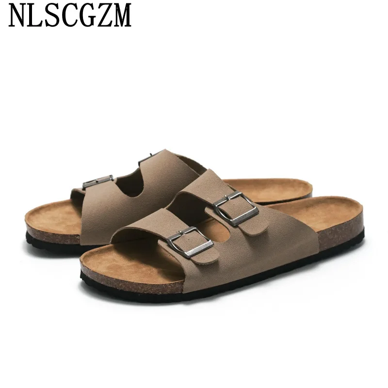 Summer Slippers Men Double Monk Strap Unisex Slippers for Men Casual ...