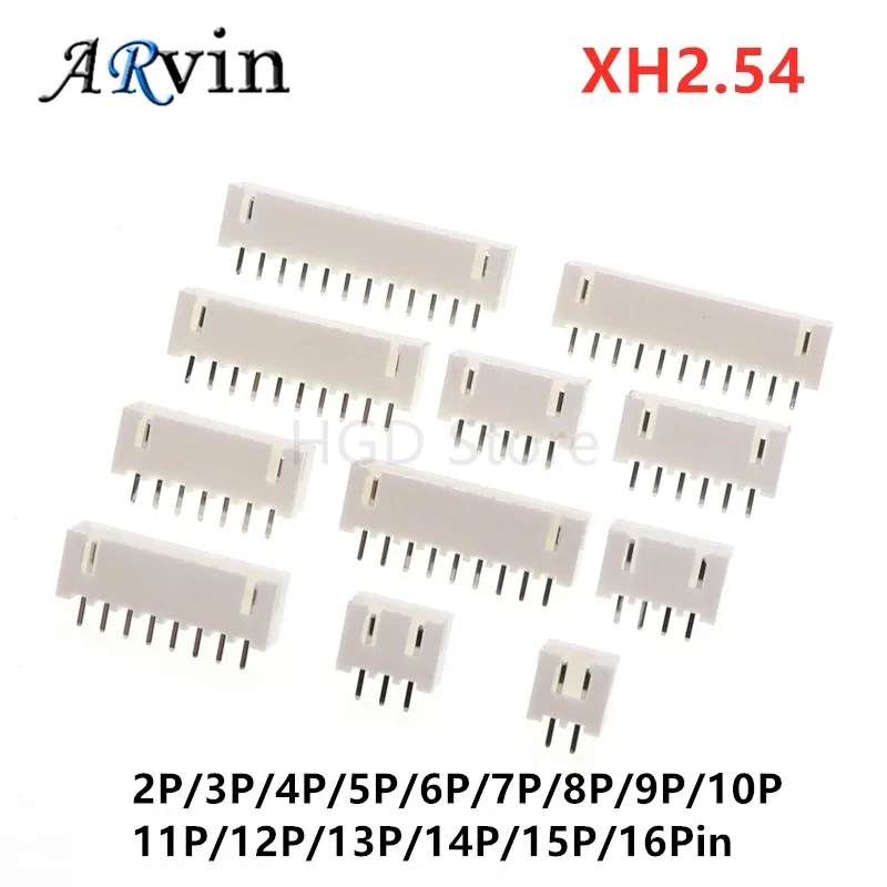 50PCS XH2.54 Connector 2.54mm Pin Header XH2.54-2P/3P/4P/5P/6P/7P/8P/9P ...