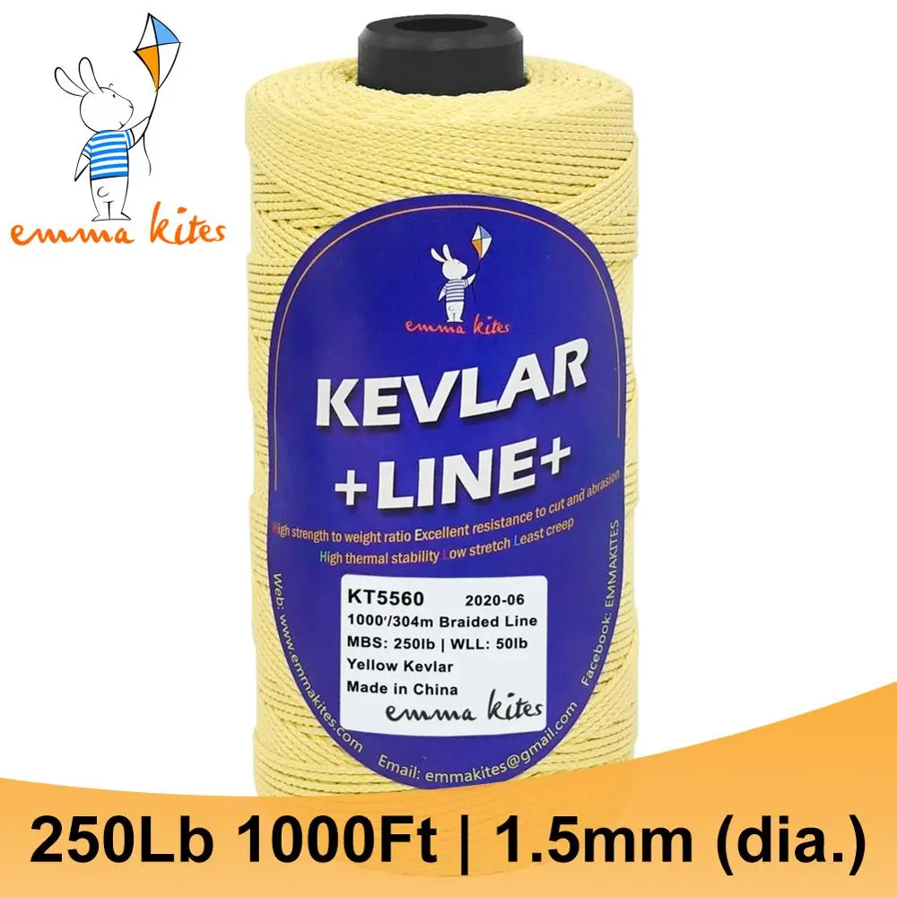 Kevlar Line 1000ft / 250lb Large Kite Flying Kite Line String Braided ...