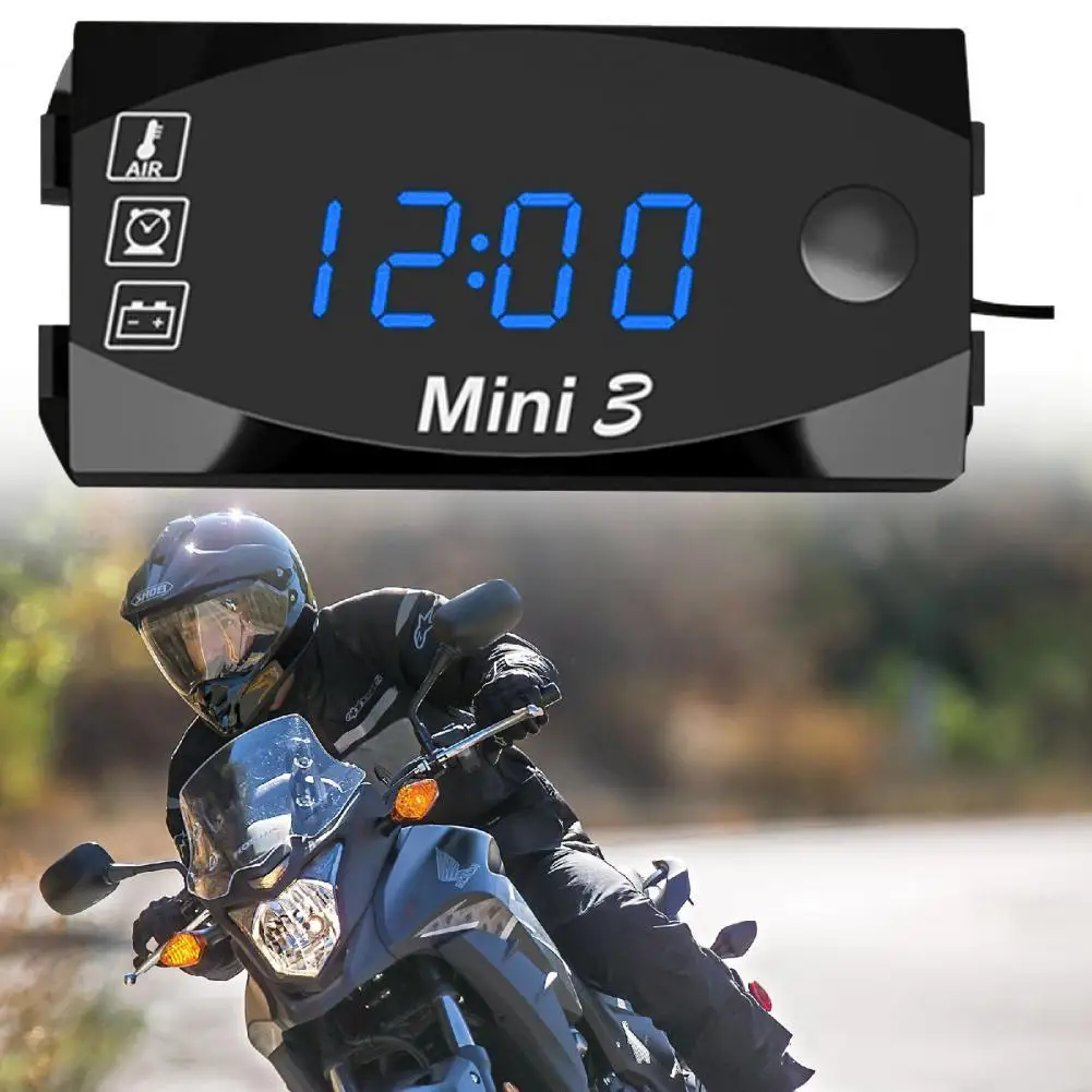 Universal-Motorcycle-Electronic-Clock-Thermometer-Voltmeter-Three-In ...