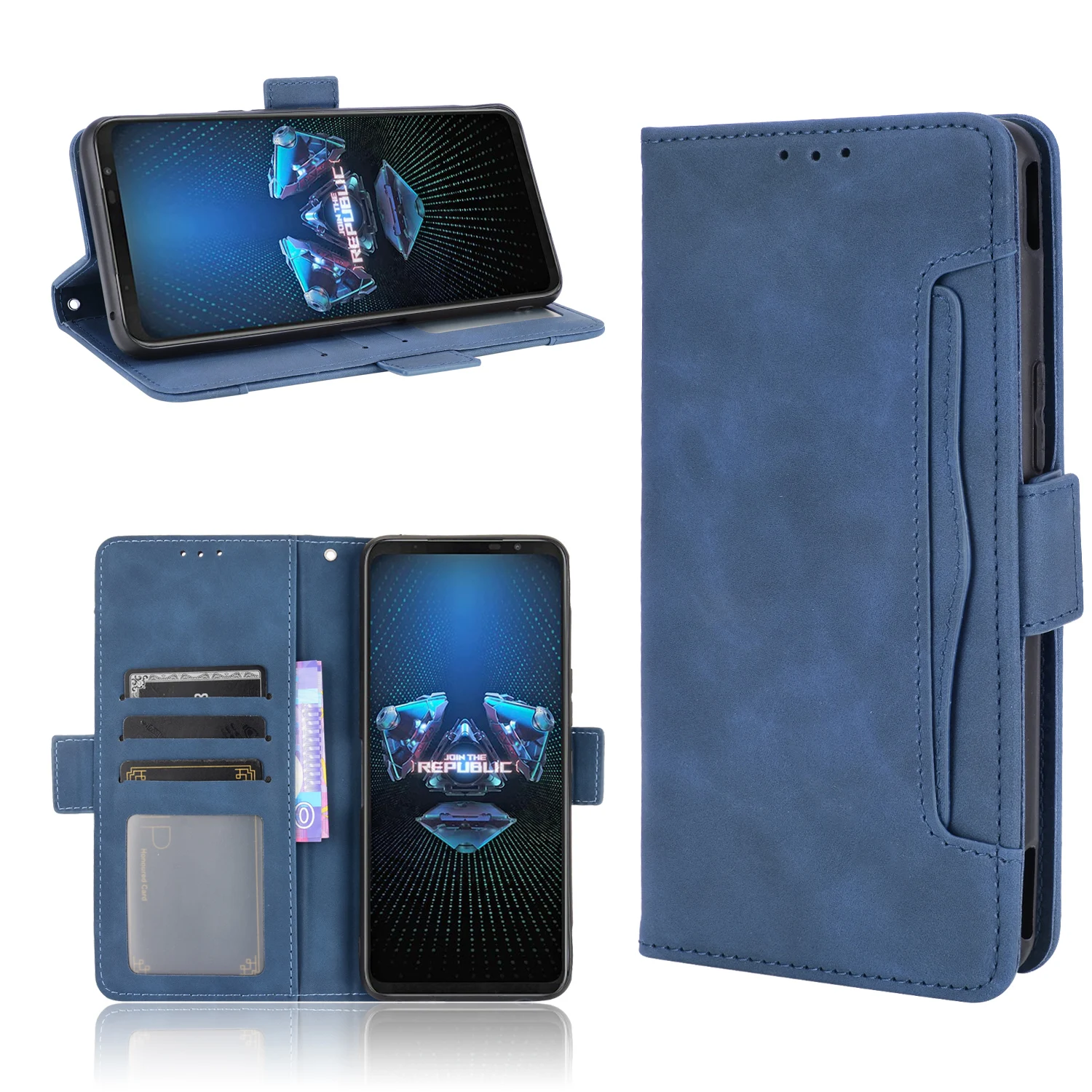 For Asus ROG Phone 5 Case Premium Leather Wallet Leather Flip Multi ...
