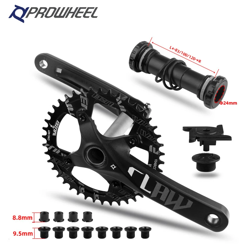 PROWHEEL Snow Bike Crank 170mm Crank 32T/34T/36T/38T40T/42T Chainrings ...