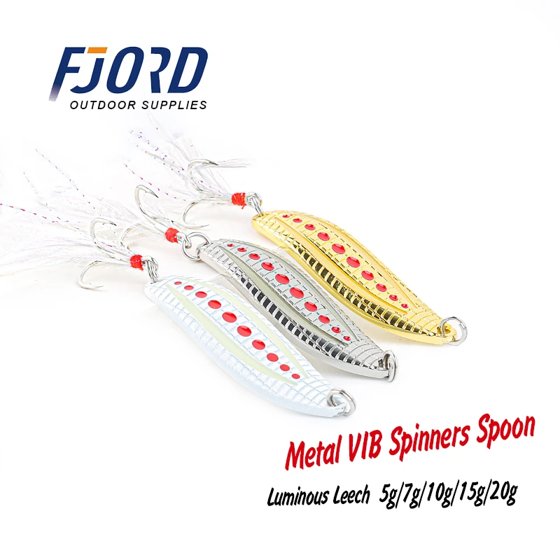 Fjord Metal Vib Spinners Spoon 7g/10g/15g/20g Luminous Leech Fidget ...