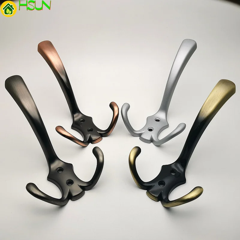 European-gold-coat-hook-zinc-alloy-black-double-hook-antique-copper ...