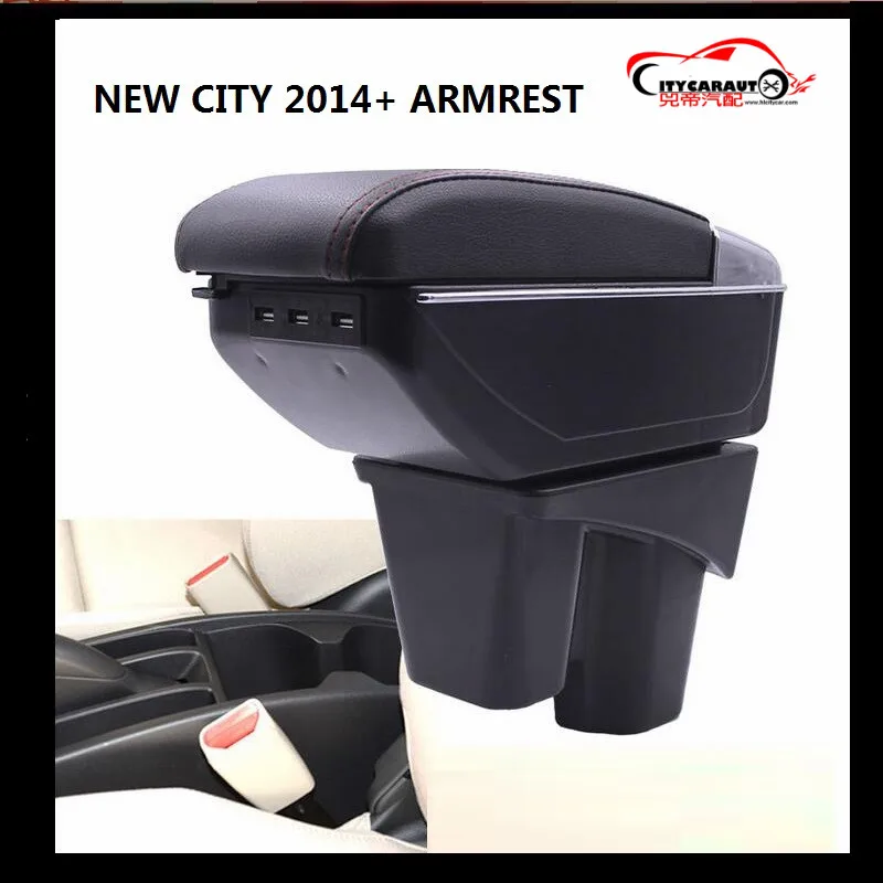 Citycarauto Biggest Space&luxury With Usb City 15-17 Car Armrest Box ...