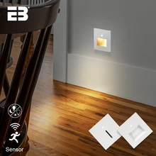 Led Recessed Wall Sconce Lamp PIR Sensor Stairs Light Step Lamp AC 90 ...