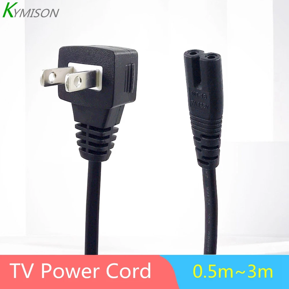 TV Power Cord PSE JET Certificated, Down Angle NEMA 1-15P to IEC320 C7 ...