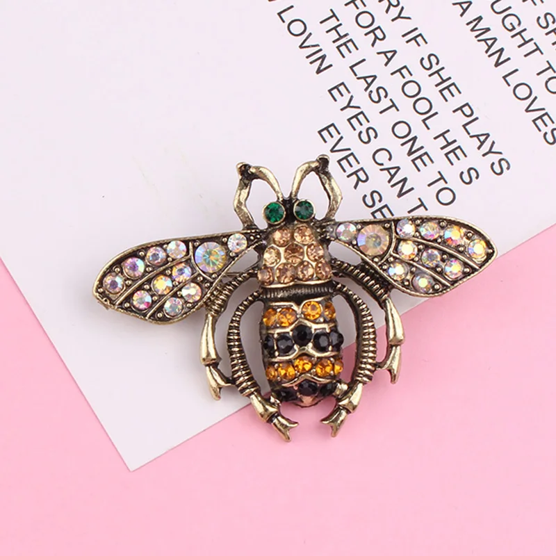 Vintage-Rhinestone-Bee-Brooches-for-Women-Cute-Enamel-Fly-Insect-Brooch ...