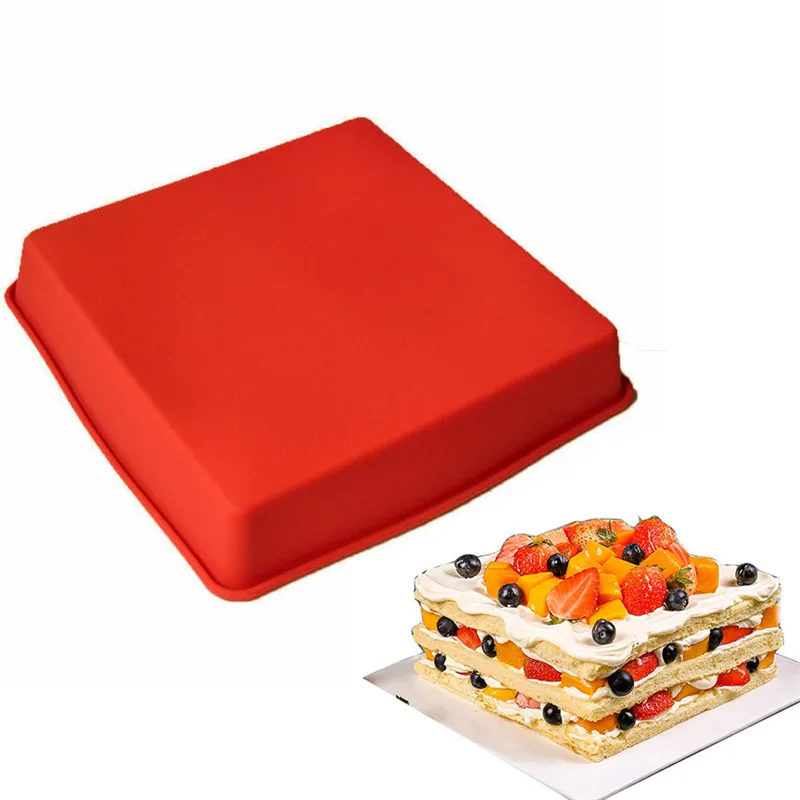 Food grade Non-stick Square Silicone Cake Mold Cake Pan Baking Pans ...