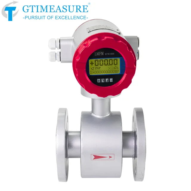 Smart Magnetic Flowmeter Gigital Water Flow Meter Waste Water Slurry Flow Flange Connection 4 ...