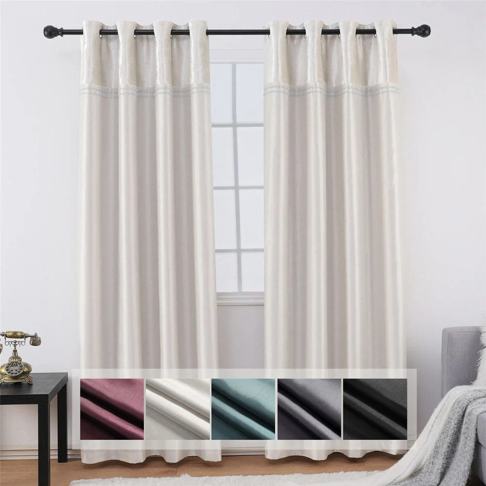 90-Blackout-Curtains-for-Bedroom-Flannel-Stitching-Beading-1-Panel ...