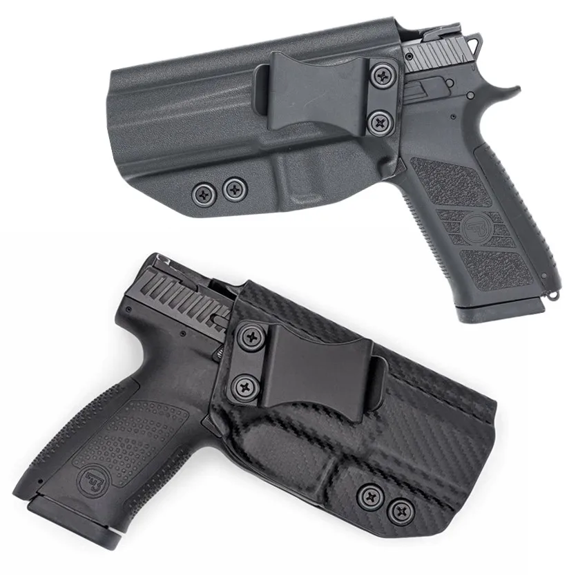 Carbon fiber Kydex IWB Holster For CZ P07 P09 P10 C F SC sub compact Full Size Mag Carrier ...