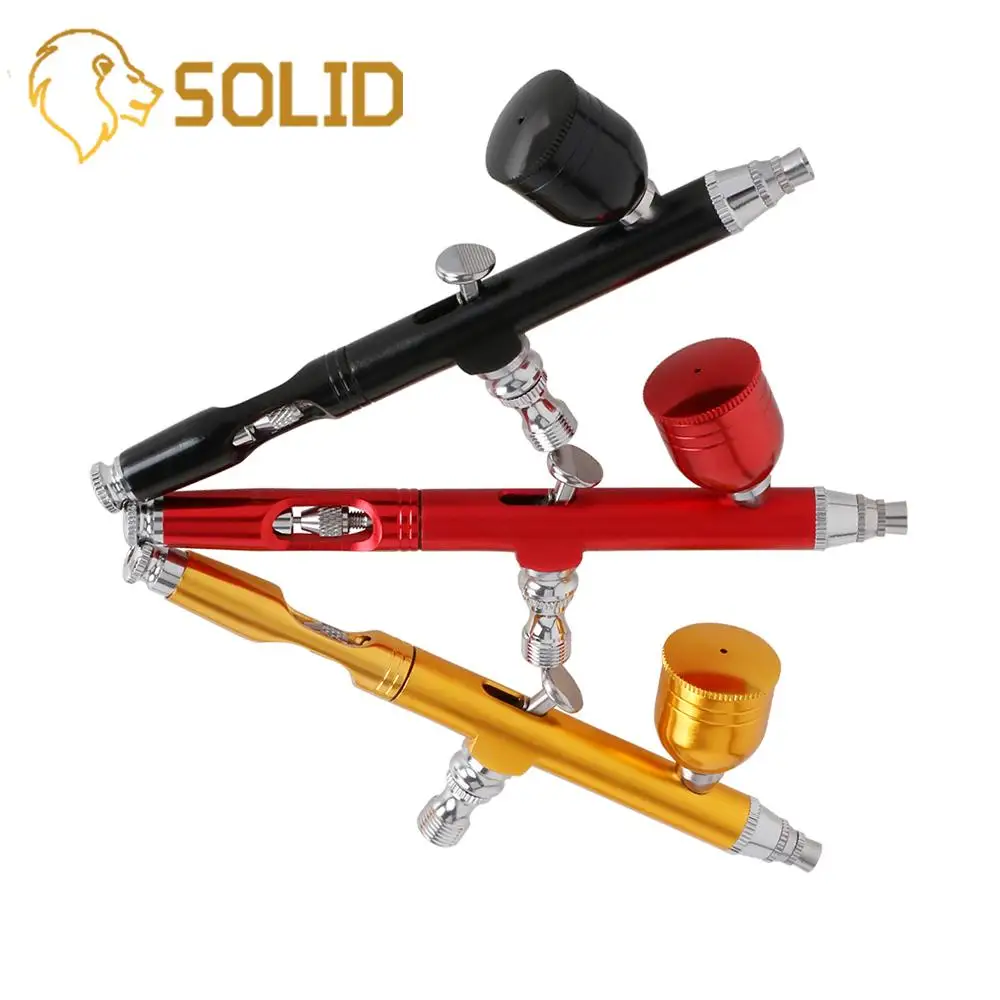 Air Brush Spray Gun Kit Dual Action Airbrush 7cc Ink Cup Painting Set ...