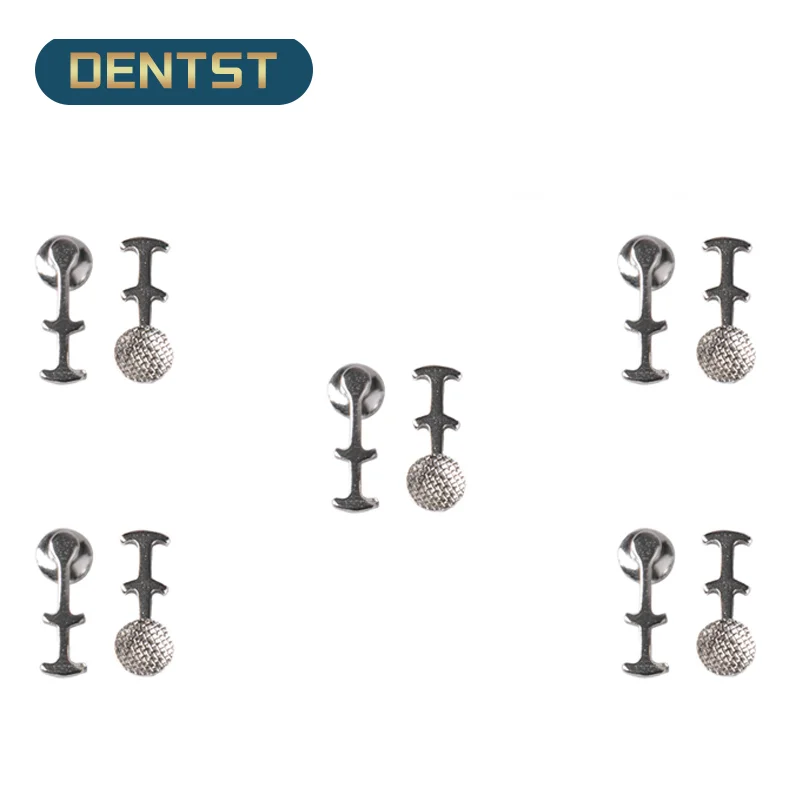 10pcs Dental Orthodontic Lingual Button Multi-hook Bondable Arms Bracket For Brace Archwire ...