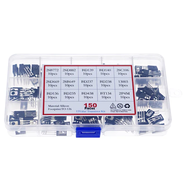 150pcs TO-126 Transistor Assortment Kit pack B772 D882 BD139 BD140 C106 ...