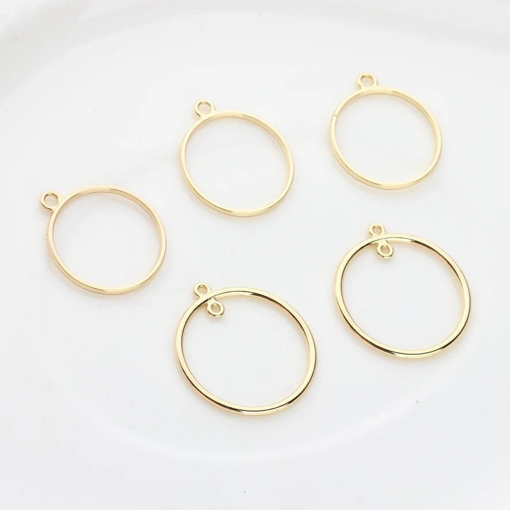 10pcs/lot Gold Zinc Alloy Round Circle Charms Bezel Metal Frame Pendant ...