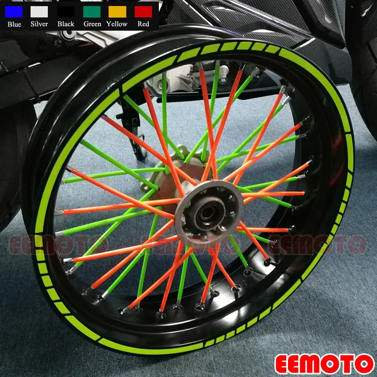 16X 17"18"Wheel Rims Tire Stickers Motorcycle Car Reflective Stripes ...