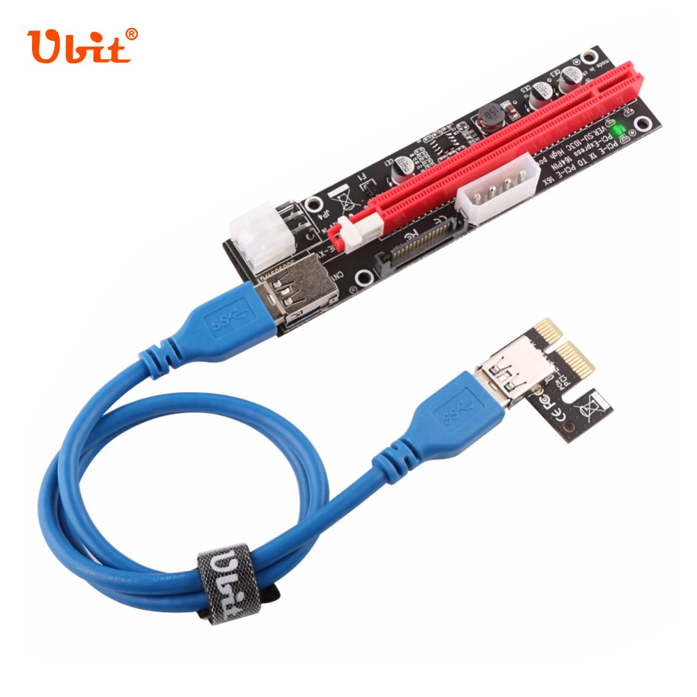 Ubit Pci-e Riser Express Usb3.0 Adapter Cable Ver103c 4pin 6pin Sata ...