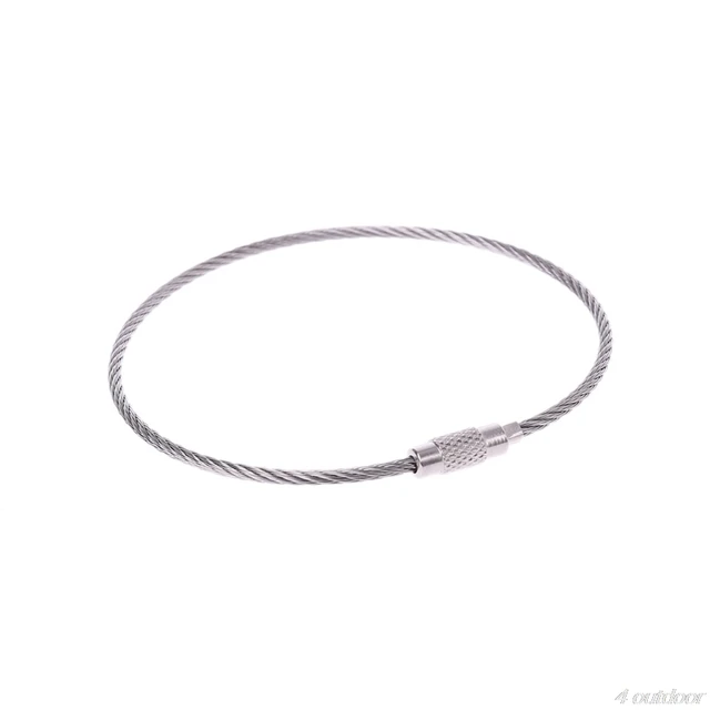 10/15/20/25/30cm Length Stainless Steel Wire Keychain Cable Key Ring ...