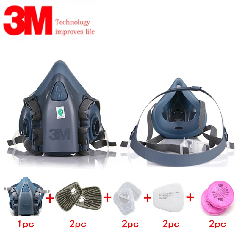9-in-1-3M-7502-Gas-Mask-Respirator-603-Industry-Paint-Pesticide ...